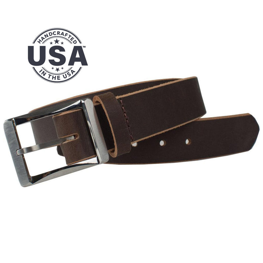 Brown Leather Titanium Work Belt | Made in the USA – TitaniumBelts.com
